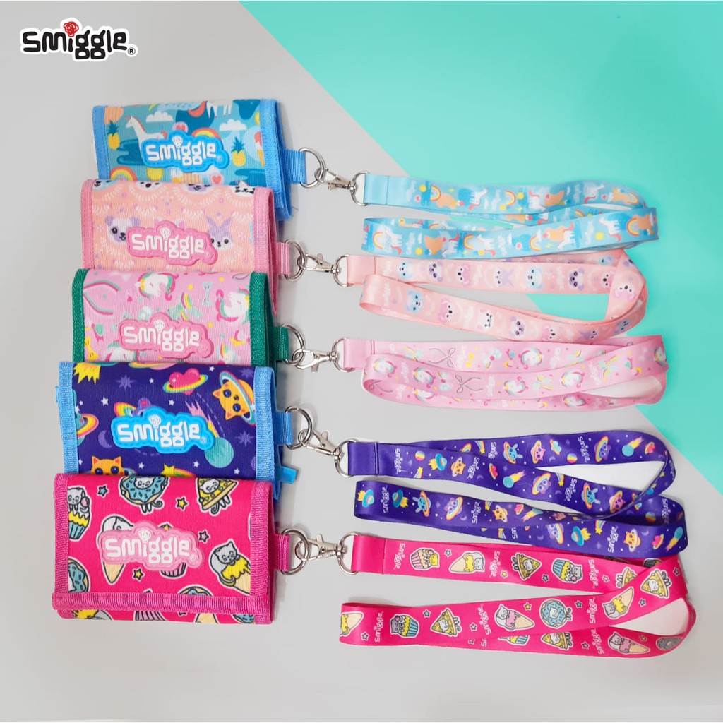 Jual SMIGGLE wallet dompet anak lanyard/dompet lipat 3 anak tali ...