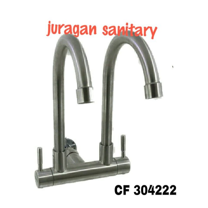 Jual Kran Angsa Cabang 2 Sus304-416 / Kran Cuci Piring Stainless Pipa ...