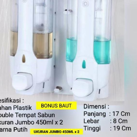 Jual Top Produk - Dispenser Sabun Cair | Tempat Sabun Cair dan Shampoo Double Ukuran Jumbo Isi ...