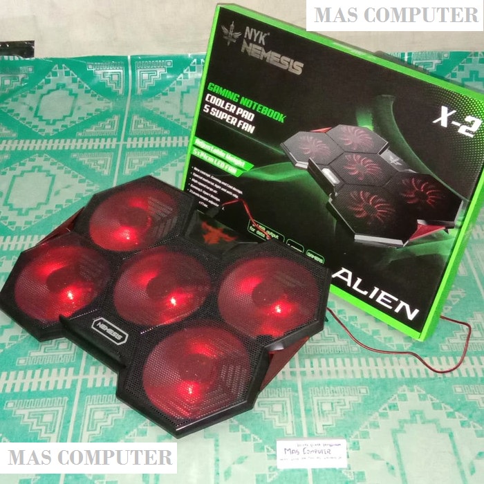 Jual NYK Cooling pad X2 ALIEN 5 Fan / Coolingpad / Cooler fan / Kipas ...