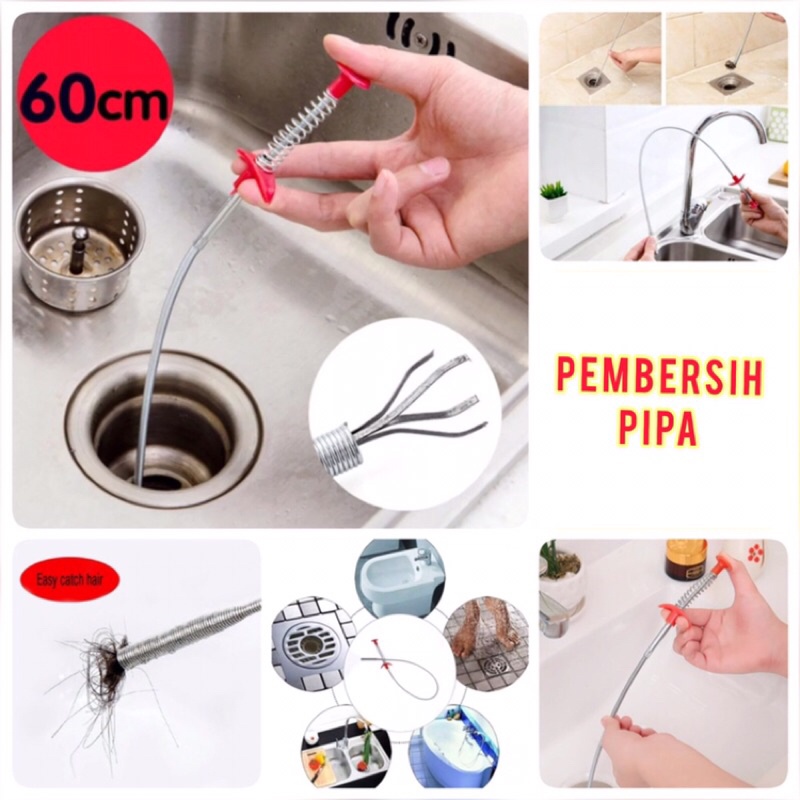 Jual Kawat Capit Alat Pembersih Pipa Saluran Air yang Mampet pada Wastafel Toilet Kitchen Zink ...