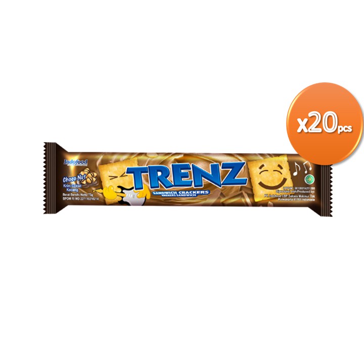 Jual Trenz Sandwich Crackers Choco Nut 20 x 10 gr | Shopee Indonesia