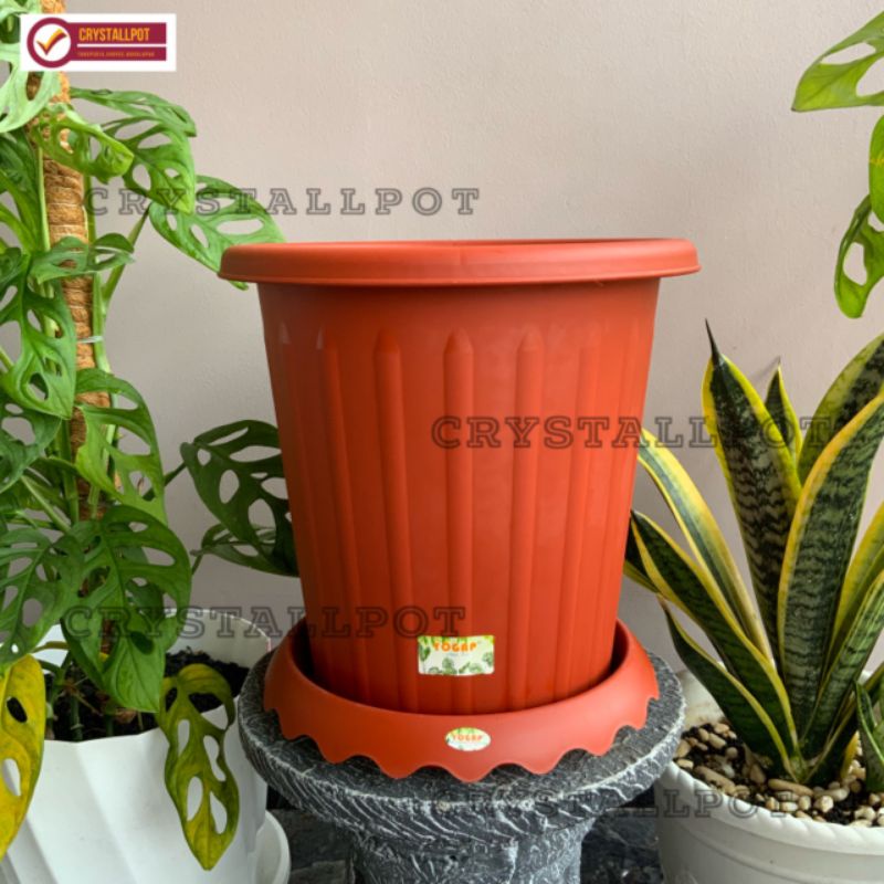 Jual pot bunga tanaman tinggi yogap YPT 30 bahan tebal + tatakan npt 30 ...
