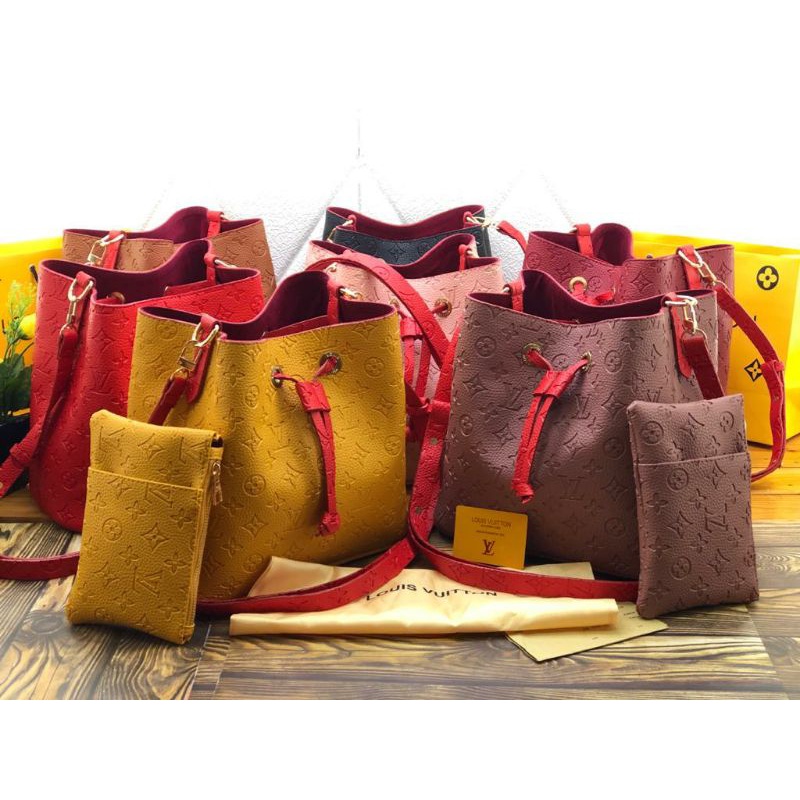 Jual Tas Lv Neo Kombi Red Miror / Lv Serut Embos FREE PAPERBAG + POUCH ...
