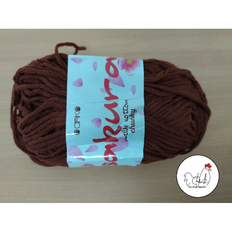 Jual Benang Rajut Katun Susu (Sakura Milk Cotton Yarn chunky) - Coklat ...