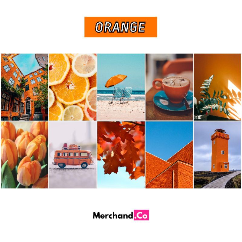 Jual (12 pcs) A5 POSTER DINDING AESTHETIC / ORANGE / POSTER MINI ...