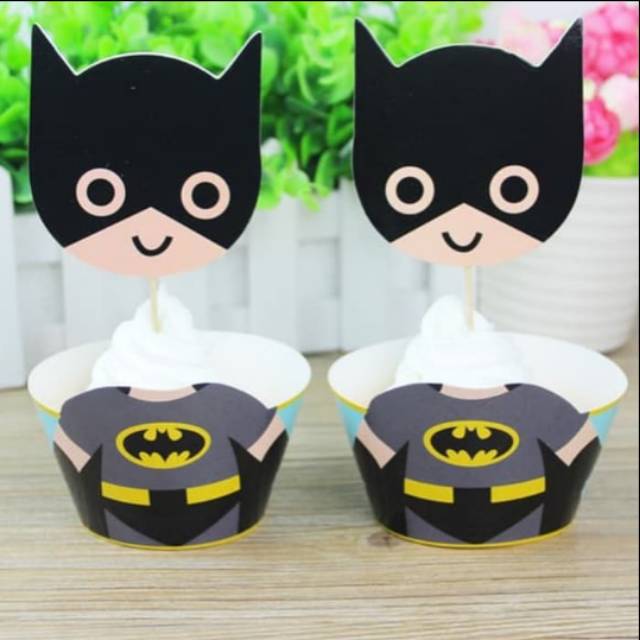 Jual Batman Cupcake Topper & Wrapper | Shopee Indonesia
