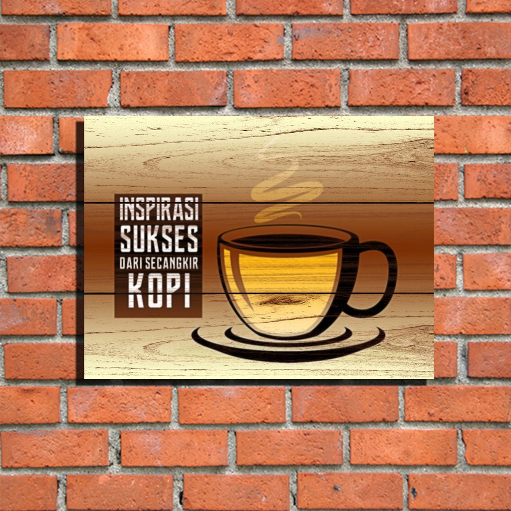 Jual Poster Quotes INSPIRASI KOPI Poster Kayu Hiasan Dinding Pajangan ...