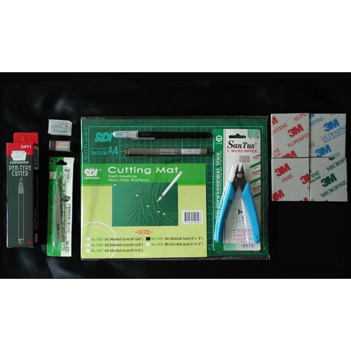 Jual Basic Tools Starter Set Gundam Pen Cutter Nipper Lining marker ...
