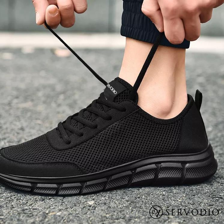 Jual Bta31au22ᵁ • Servodio 39-44 Full Black Sepatu Sneakers Casual Pria ...
