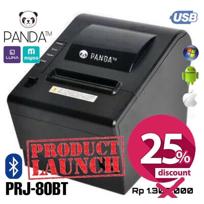Jual PRINTER BLUETOOTH POS ANDROID KASIR THERMAL 80MM PANDA PRJ-80BT (RJ11) | Shopee Indonesia