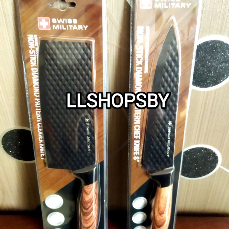 Jual pisau swiss military cleaver knife 7 chef knife 8 1.5mm | Shopee ...