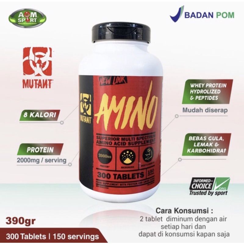 Jual Amino Mutant BPOM 300Tab 300 Tablet | Shopee Indonesia