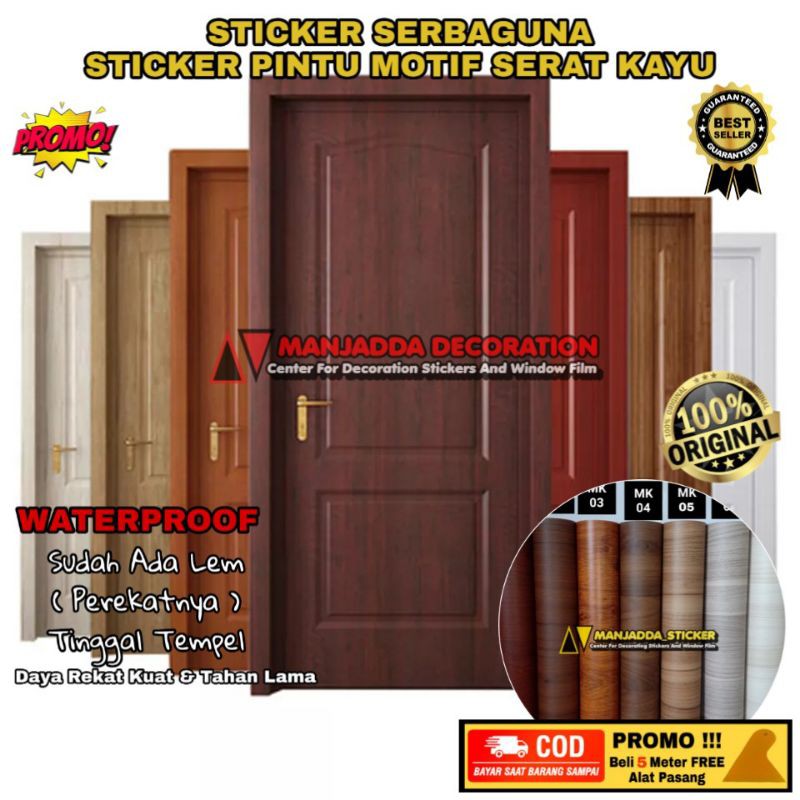 Jual Sticker Pintu Kamar Stiker Pintu Kamar Mandi Stiker Motif Serat ...