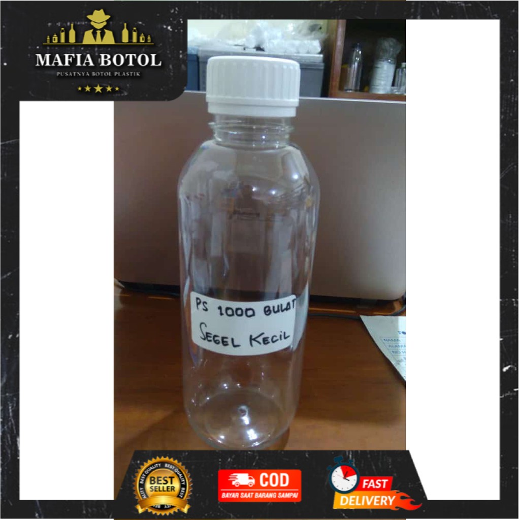 Jual Botol Plastik PS 1000 ml Segel Tutup Kecil Cantik Minuman Tempat Kapsul Kopi Susu Bubuk 1 l ...