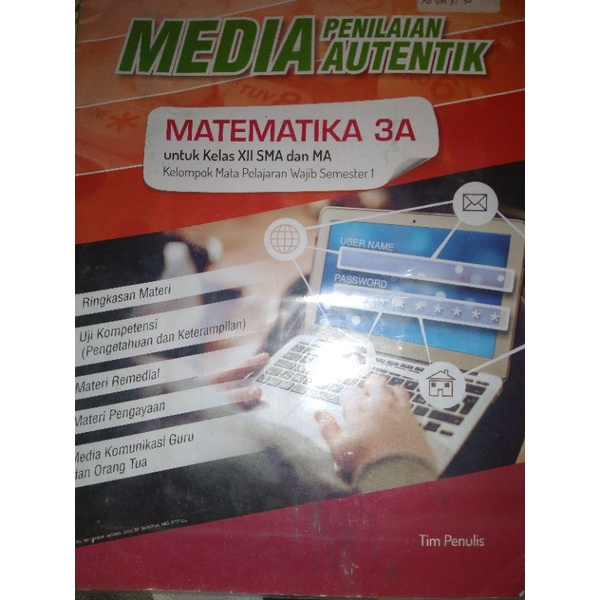 Jual BUKU MEDIA PENILAIAN AUTENTIK MATEMATIKA KELAS 12 EDISI 3A ...