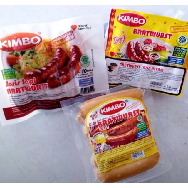 Jual Sosis Kimbo Bratwurst 3 varian original,keju dan Blackpaper ...