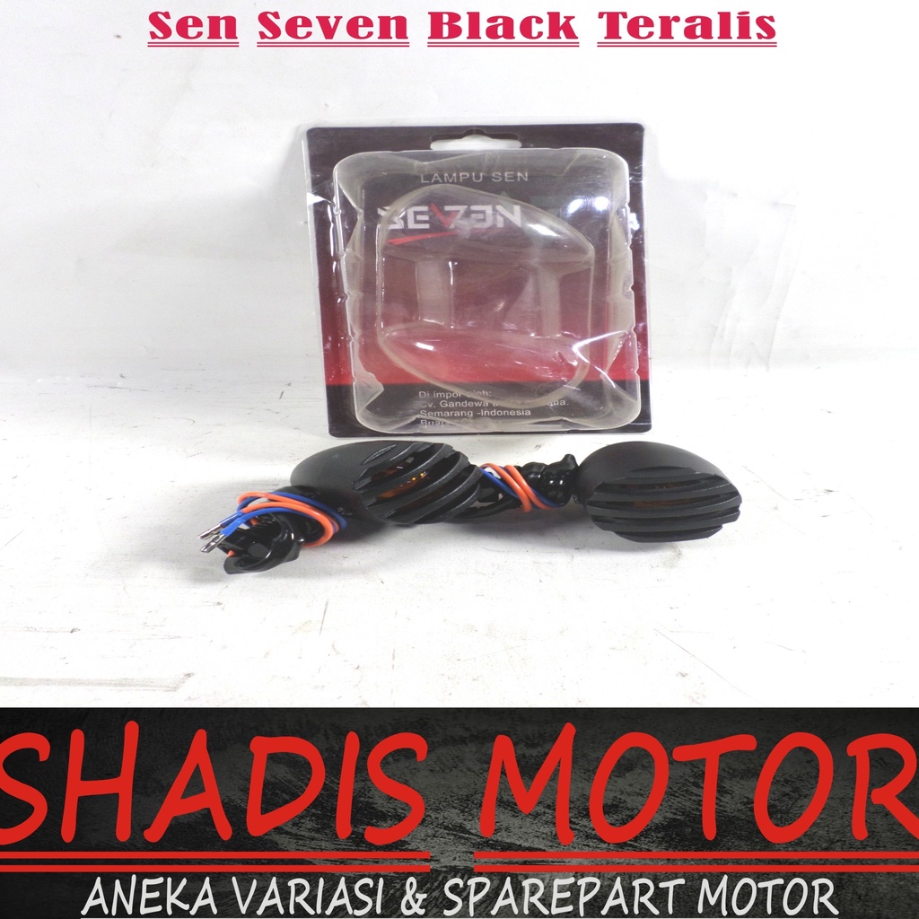 Jual Sen Motor Merk Seven Warna Black Model Teralis Lampu Sein Motor ...