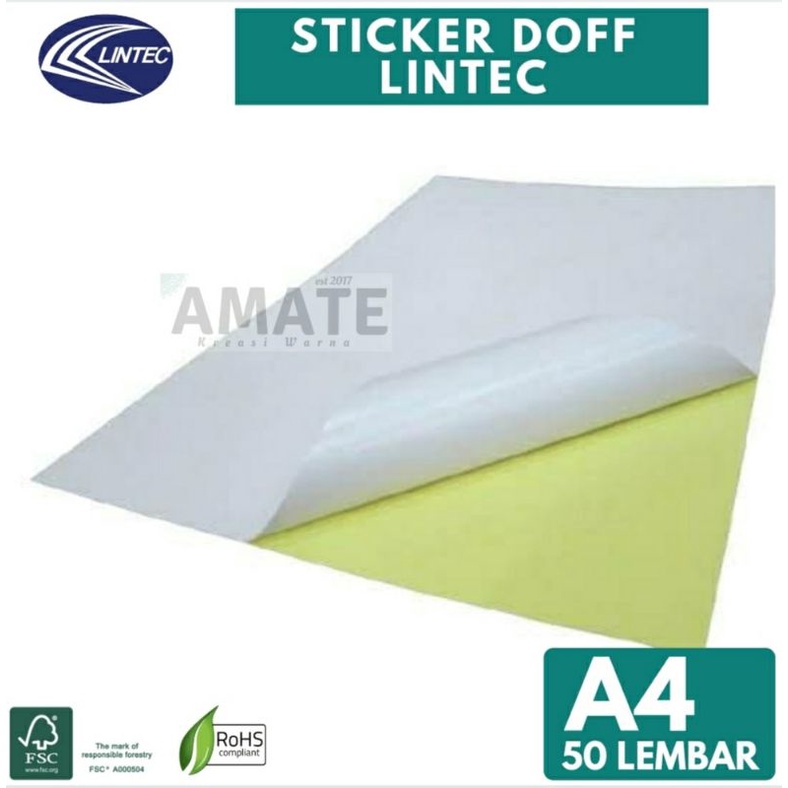Jual Stiker Kertas HVS Doff A4 isi 50 Lembar - Lintec Japan Sticker ...