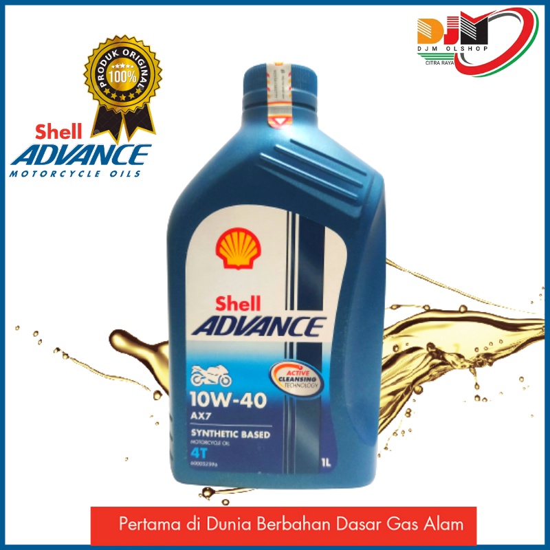 Jual Oil Shell Advance AX7 4T synthetic based motorcycle oil 10W40 1L ...