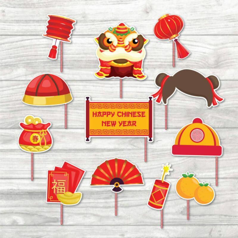 Jual Props Photobooth Foto Happy Chinese New Year Imlek Sincia Gong Xi ...
