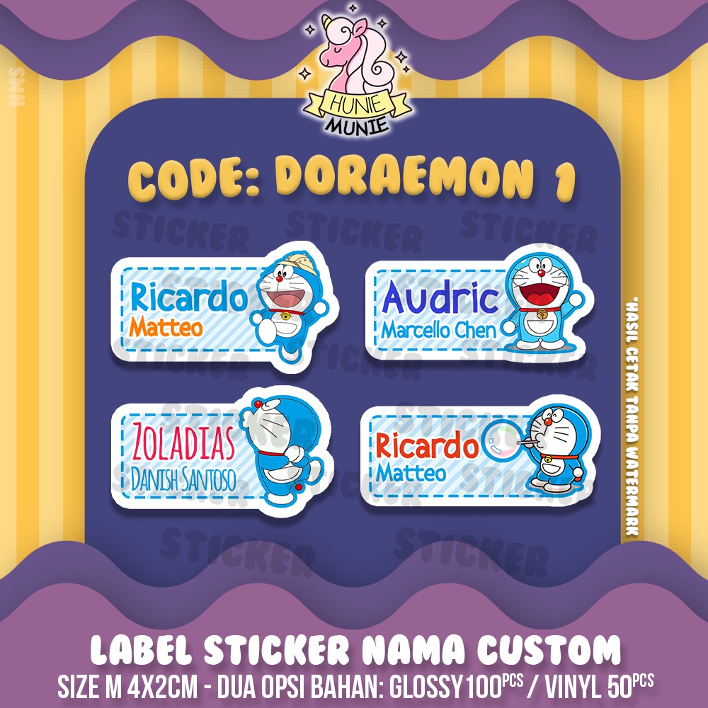 Jual Sticker Label Nama Custom - Doraemon Stiker | Shopee Indonesia