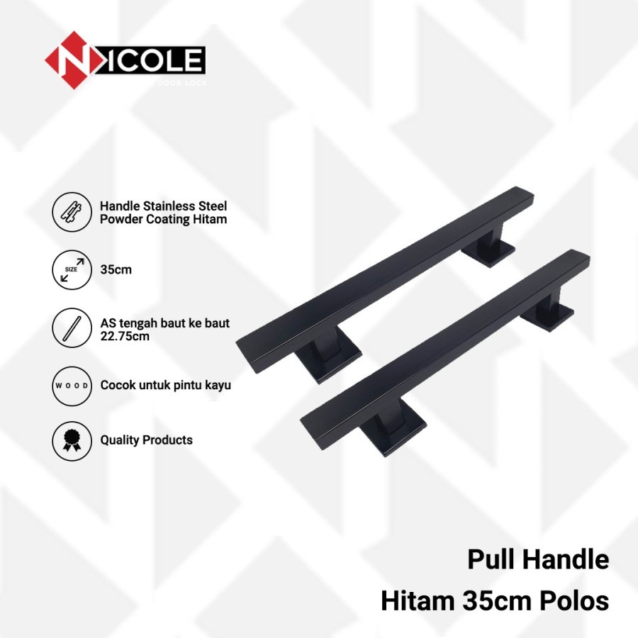 Jual Pull Handle Tarikan Pintu Stainless Steel- Hitam 35cm | Shopee ...