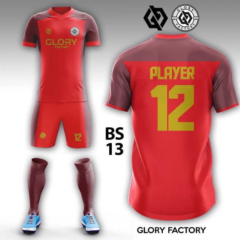 Jual Jersey Futsal Sablon Merah Gold Polyplex Bahan Premium Nyaman ...