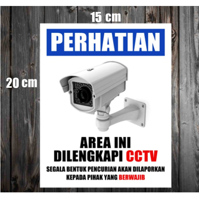 Jual CCTV AREA Sticker safety sign warning sign camera Stiker PERHATIAN ...