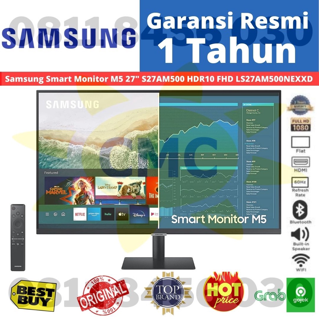 Jual Samsung Smart Monitor M5 27" S27AM500 HDR10 FHD LS27AM500NEXXD ...