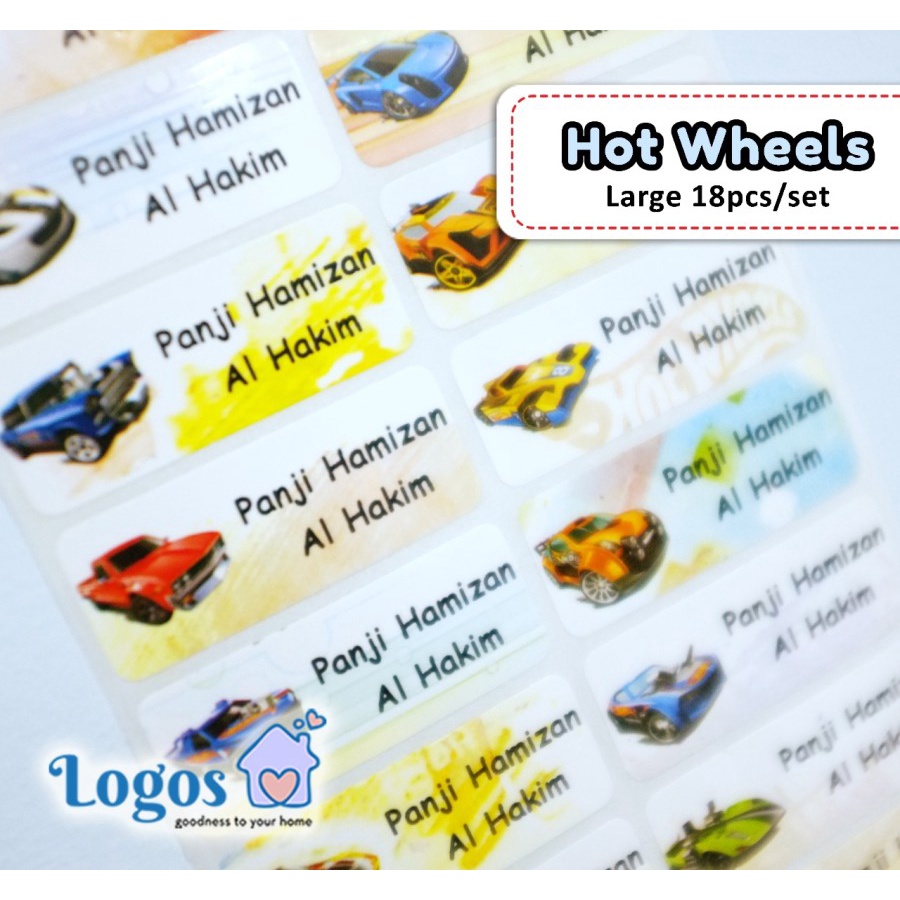 Jual Hot Wheels LARGE Sticker Name Label Stiker mobil diecast otomotif ...