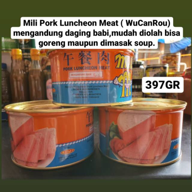 Jual 397G MILI PORK LUNCHEON MEAT KALENG DAGING BABI WU CAN ROU ...