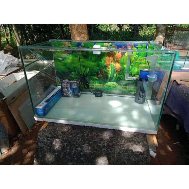 Jual AQUARIUM FULSET UKURAN 50*25*30 CM TEBAL 6 MM TANK PROGRES CHANA ...