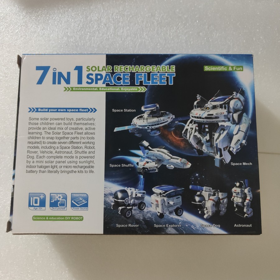 Jual mainan kreativitas 7in1 solar rechargeable kit space fleet model ...