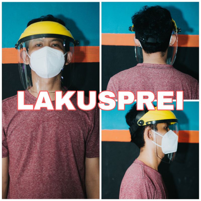 Jual FACE SHIELD HELM APD WARNA KUNING FULL FACE COVER MASK MENUTUPI ...