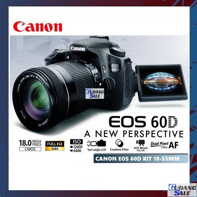 Jual [NEW] KAMERA CANON EOS 60D + LENSA KIT 18-55MM IS - GARANSI 1 ...