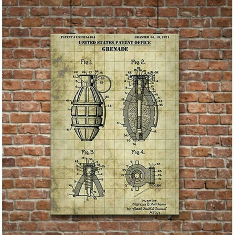 Jual Poster Kayu Klasik "Grenade" ukuran 40x27,5cm (8104) | Shopee ...