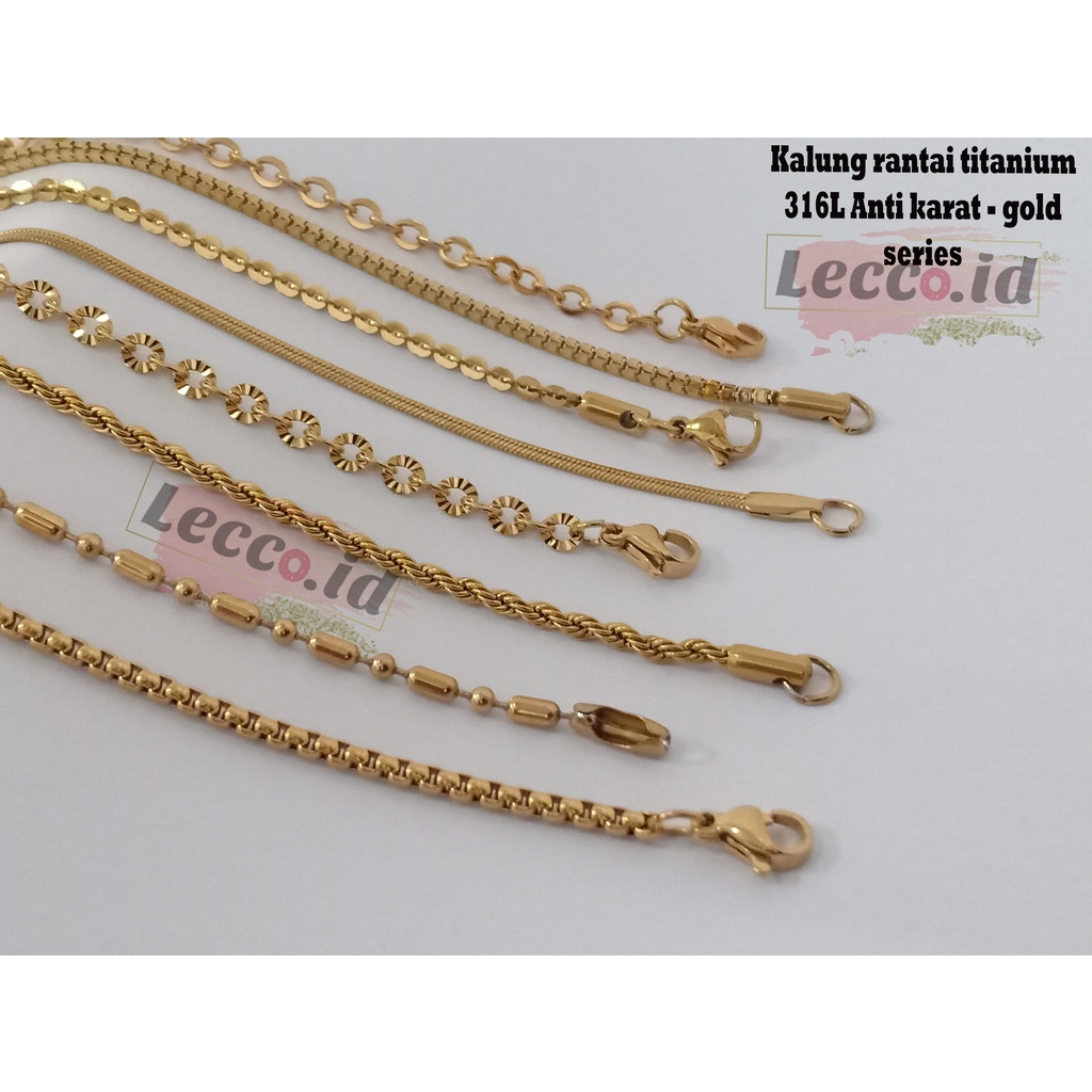 Jual Kalung Rantai Titanium Stainless Steel 316L - Edisi Gold | Shopee ...
