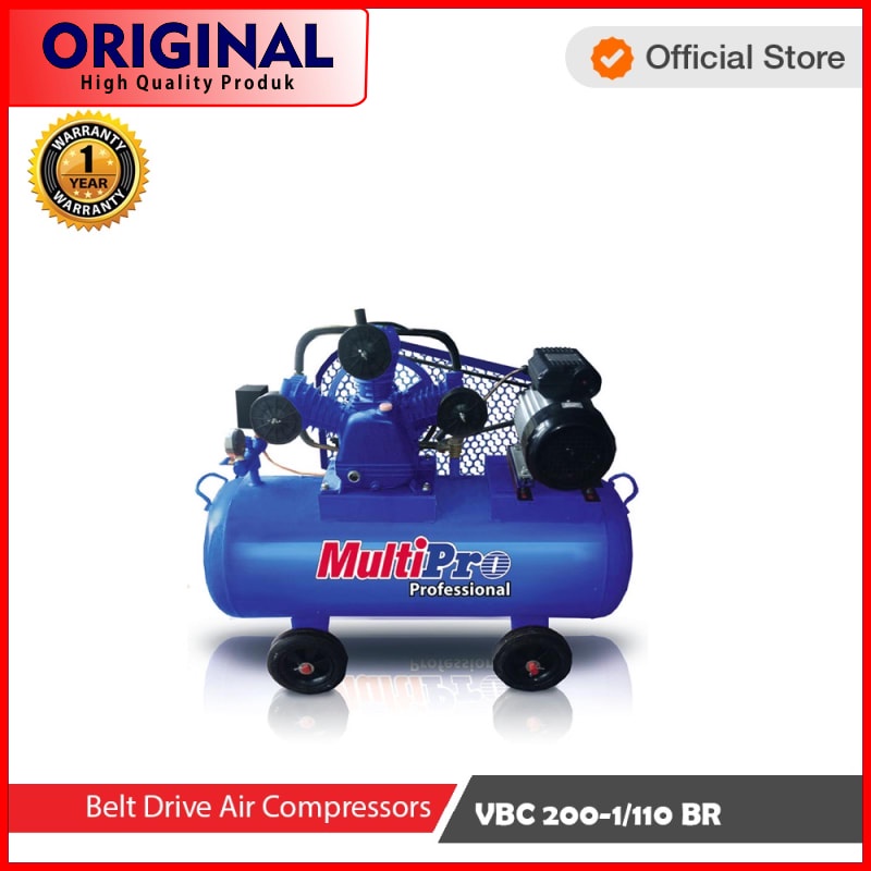 Jual MULTIPRO Compressor Van Belt + Motor VBC 200-1/110 HS + tank 110 L ...