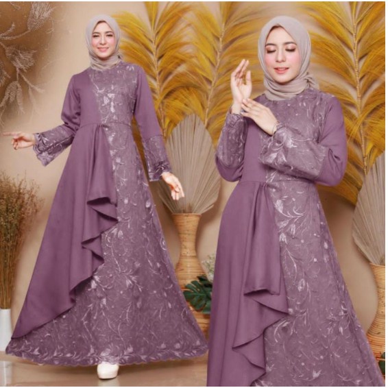 Jual GAMIS ZOYA / SIZE S-M,L,XL,XXL / GAMIS BRUKAT TILE / GAMIS MUSLIM ...