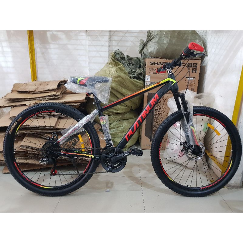 Jual Sepeda MTB 27.5 inch PLATINUM ( Warna Merah / Red ) | Shopee Indonesia