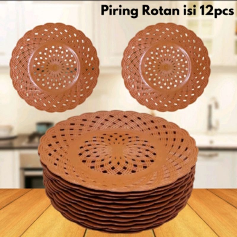 Jual Piring Rotan Plastik / Piring Anyaman Rotan Plastik / Piring Bambu ...