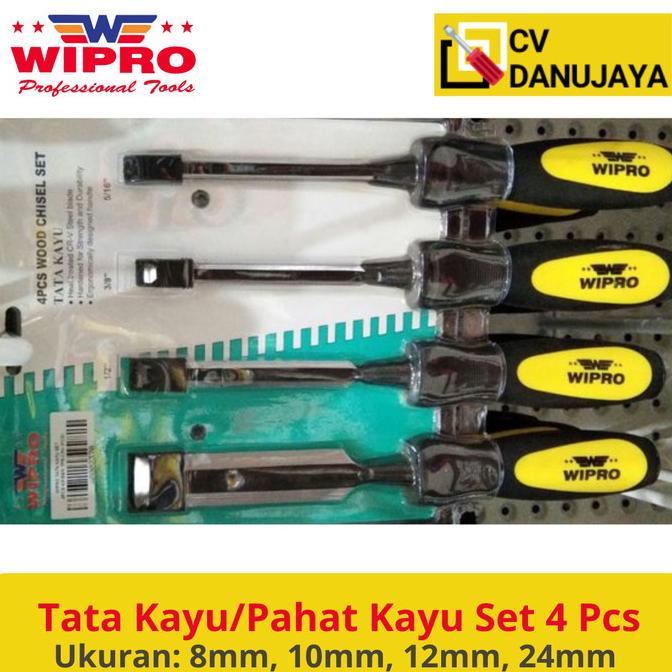 Jual Tata Kayu Pahat Alat Ukir Kayu Set 4 Pcs Handle Fiber WIPRO ...