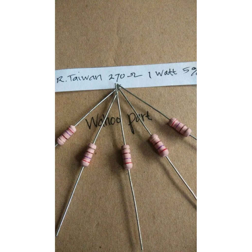 Jual Resistor 270 ohm 1 watt 5% taiwan harga per 10 pcs | Shopee Indonesia