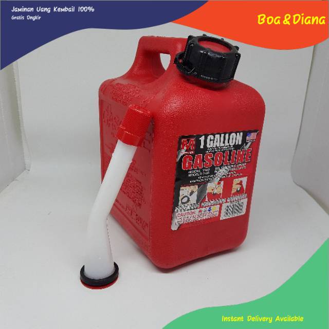 Jual MIDWEST JERIGEN BENSIN/SOLAR PLASTIK HDPE 1 GALON 4 liter ...