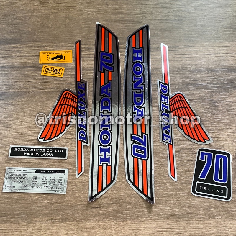 Jual sticker striping Honda C70 c70 orange oren stiker list polet body ...