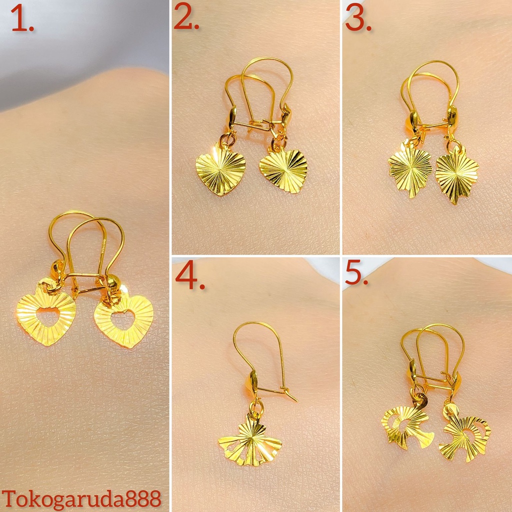 Jual Anting anak dan dewasa emas asli kadar 700 lokal 65% giwang kerabu desi gantung anak dewasa ...