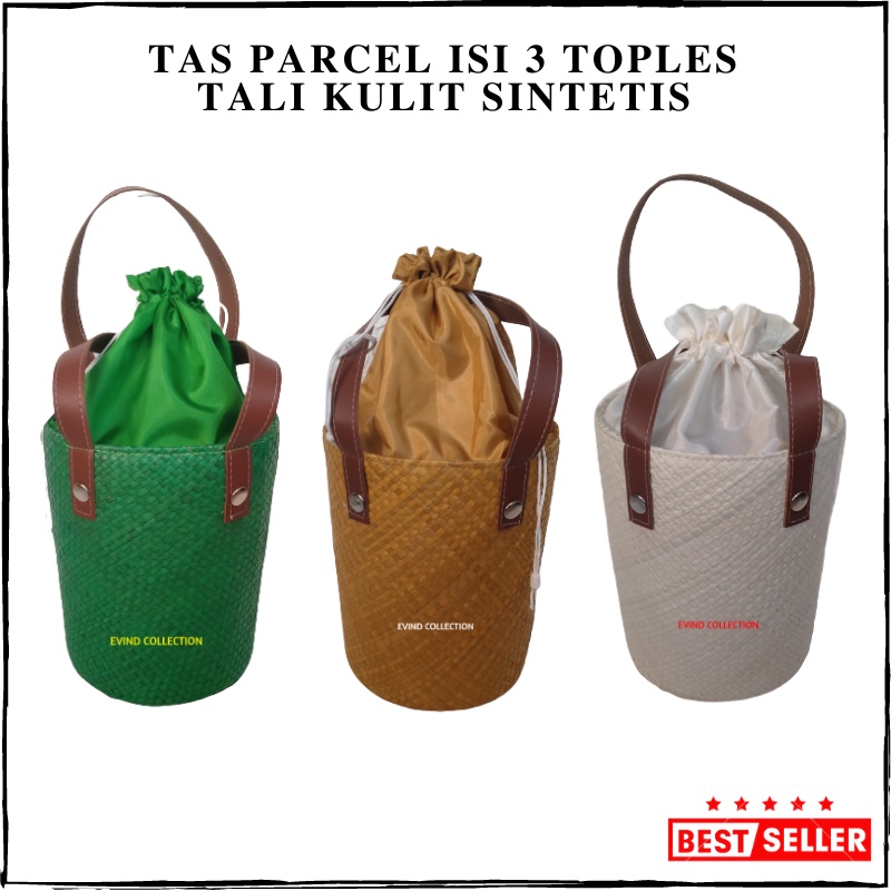 Jual Tas Hampers Isi 3 Toples Tali Kulit Sintetis Keranjang Parcel ...