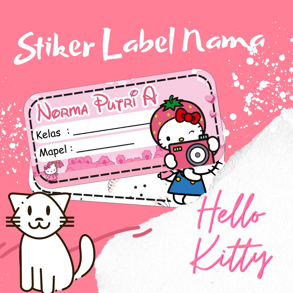 Jual STIKER NAMA HELLO KITTY ISI [33 PCS] DESIGN PREMIUM - Stiker Buku ...