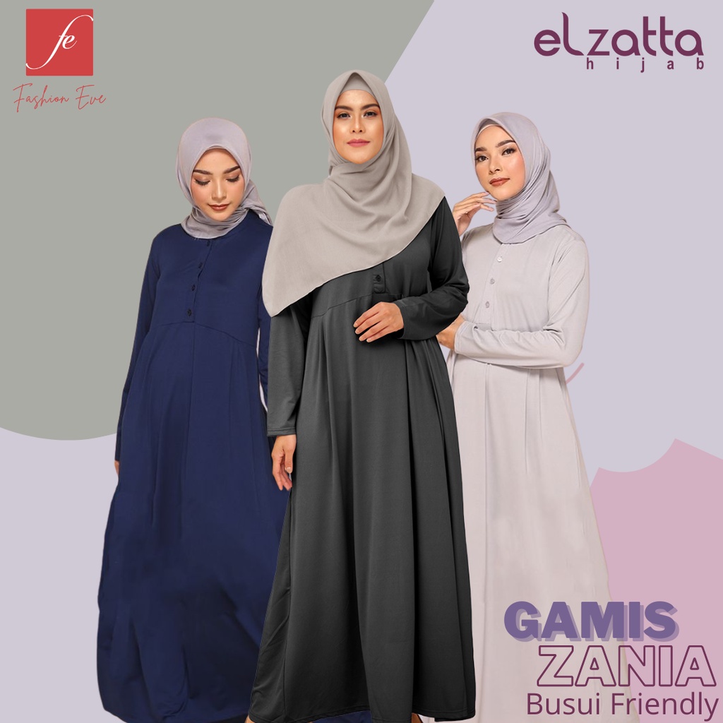 Jual ELZATTA GAMIS DRESS WANITA MUSLIM BUSUI POLOS TERBARU GAMIS ZANIA ...